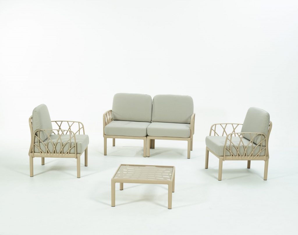 Salon modulable eden beige 4 places en polypropylene - Tigaone